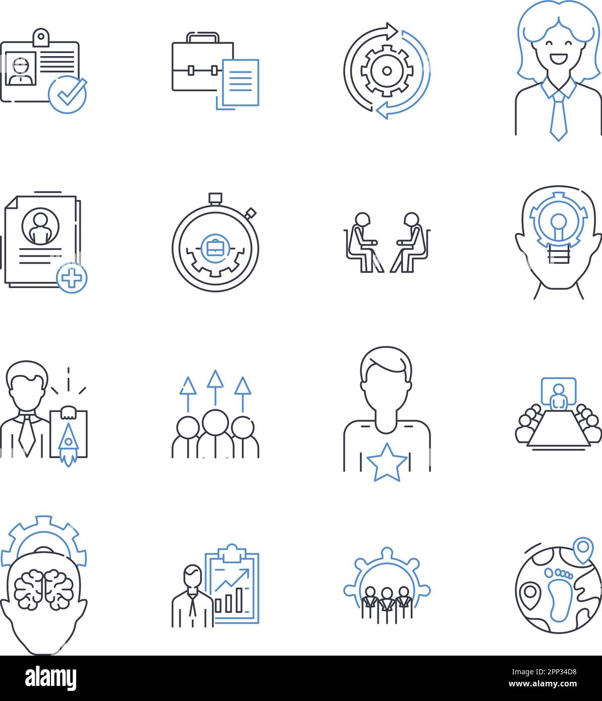 Cohesive Teamwork Line Icons Collection Synergy Unity Trust Collaboration Support
