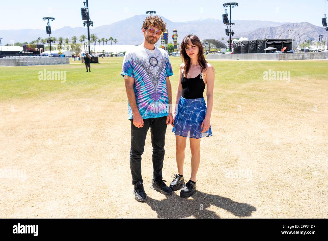 Matthew Lewin, left, and Mica Tenenbaum of Magdalena Bay pose at the ...
