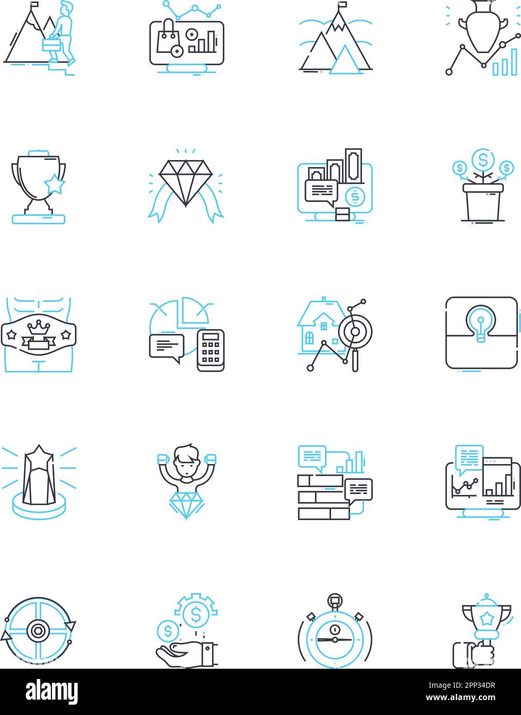 Product design linear icons set. Aesthetics, Ergonomics, Innovation ...