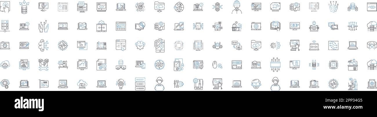 Homepage line icons collection. Welcoming, Attractive, Informative ...