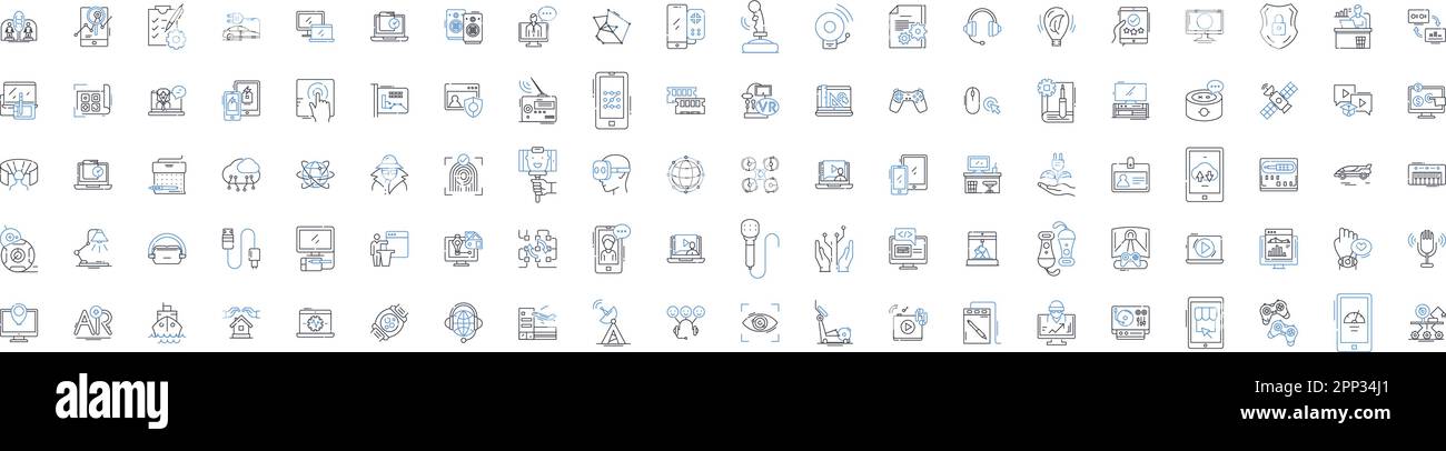 Gadget shop line icons collection. Tech, Innovation, Electronics ...