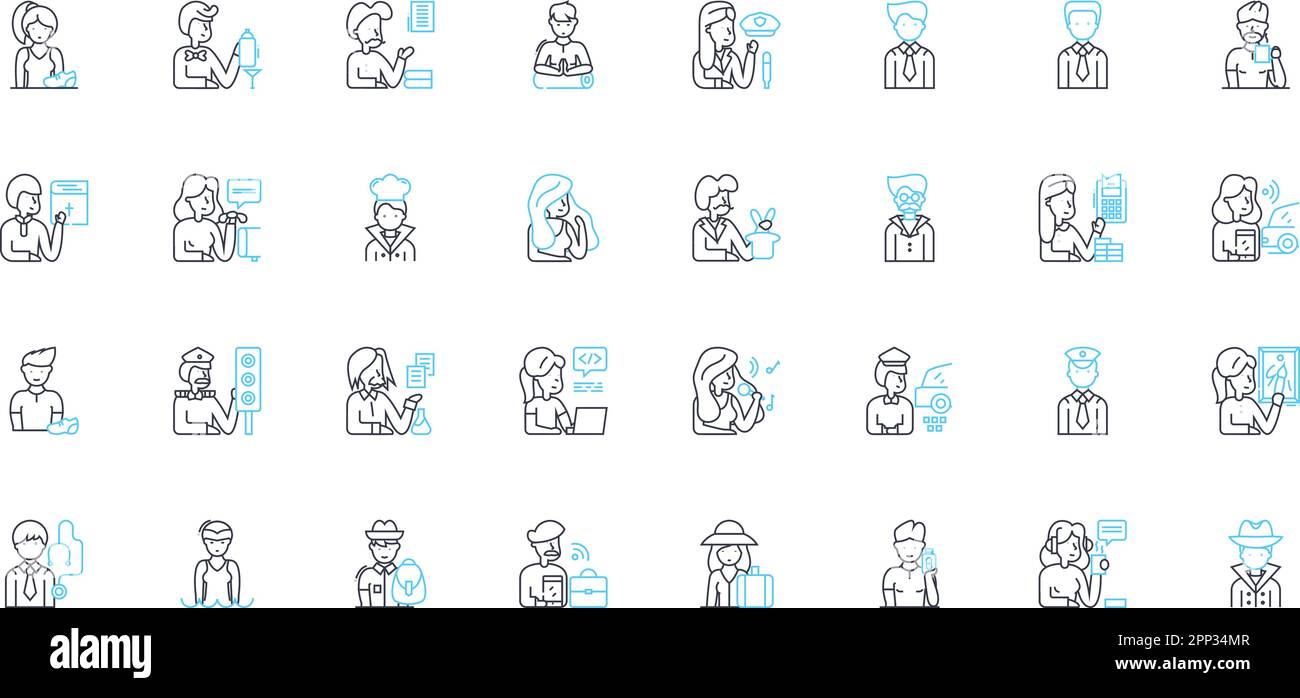 Identity linear icons set. Self, Belonging, Personality, Cultural ...