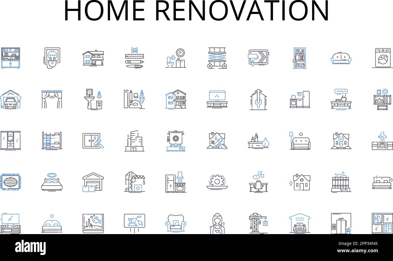 Home renovation line icons collection. Globalization, Export, Import ...