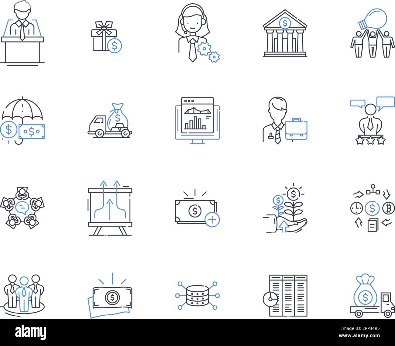 Asset allocation line icons collection. Diversification, Portfolio ... Asset allocation line icons collection. Diversification, Portfolio ...