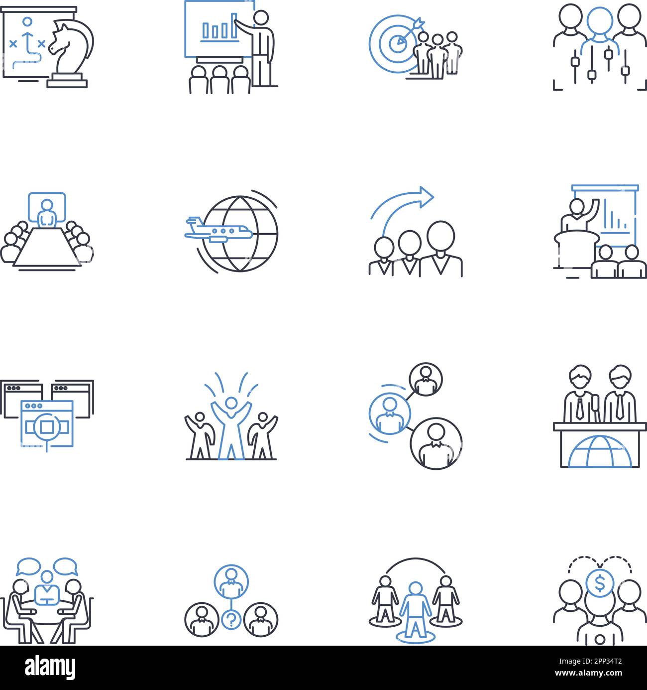 Enterprise forum line icons collection. Collaboration, Nerking ...