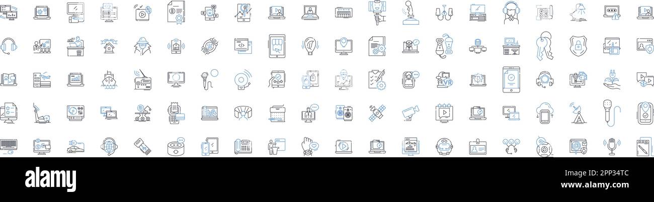 High-tech industry line icons collection. Innovation, Technology ...