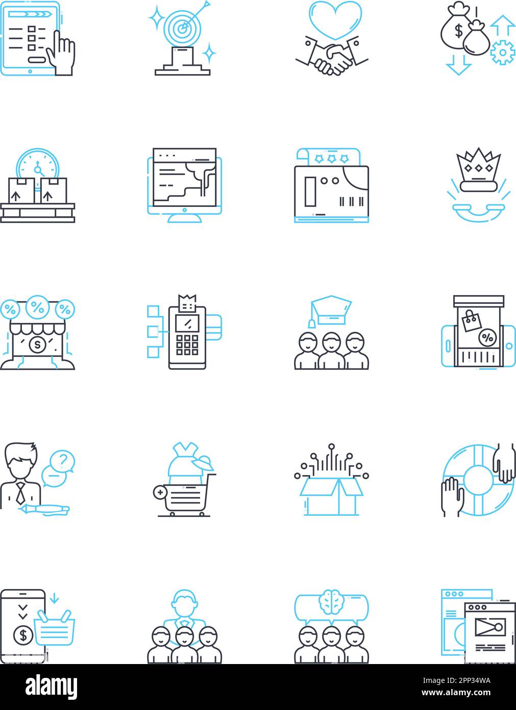 Innovative design linear icons set. Futuristic, Progressive, Avant ...