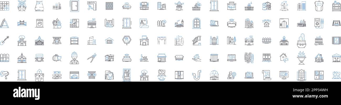 House building line icons collection. Construction, Blueprint ... House building line icons collection. Construction, Blueprint ...