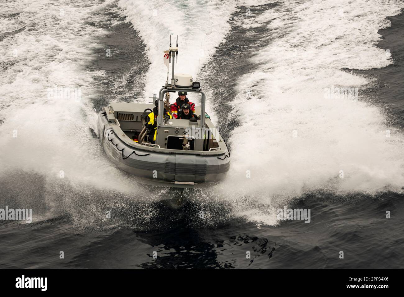 Small Rigid Hull Inflatable Boat (RHIB) launched by HMCS Margaret ...