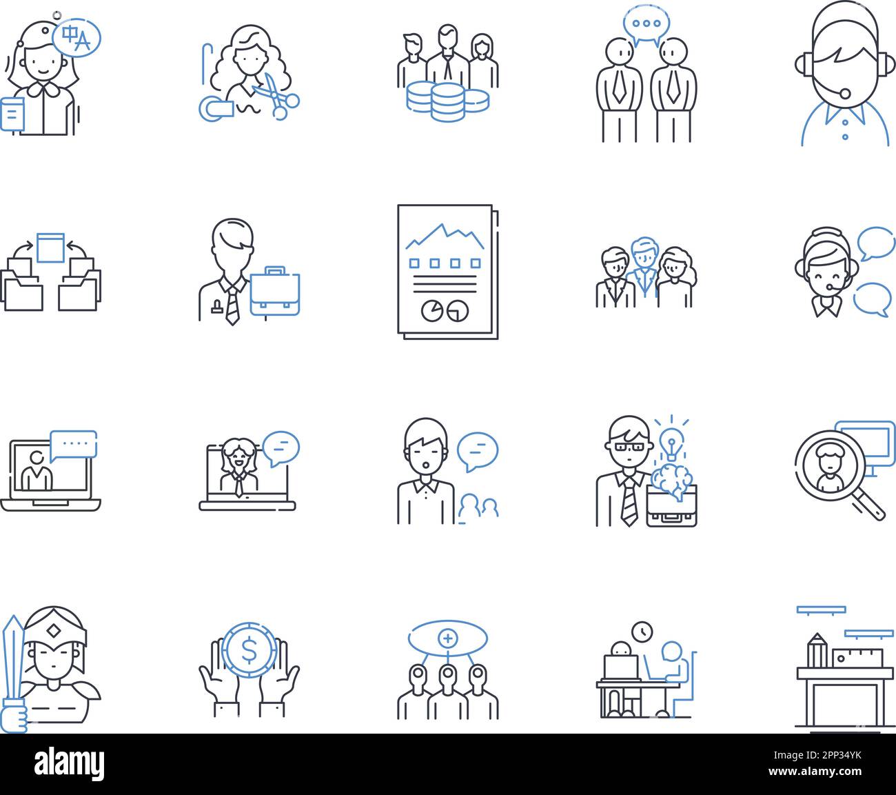 Communication Skills Line Icons Collection Expression Articulation