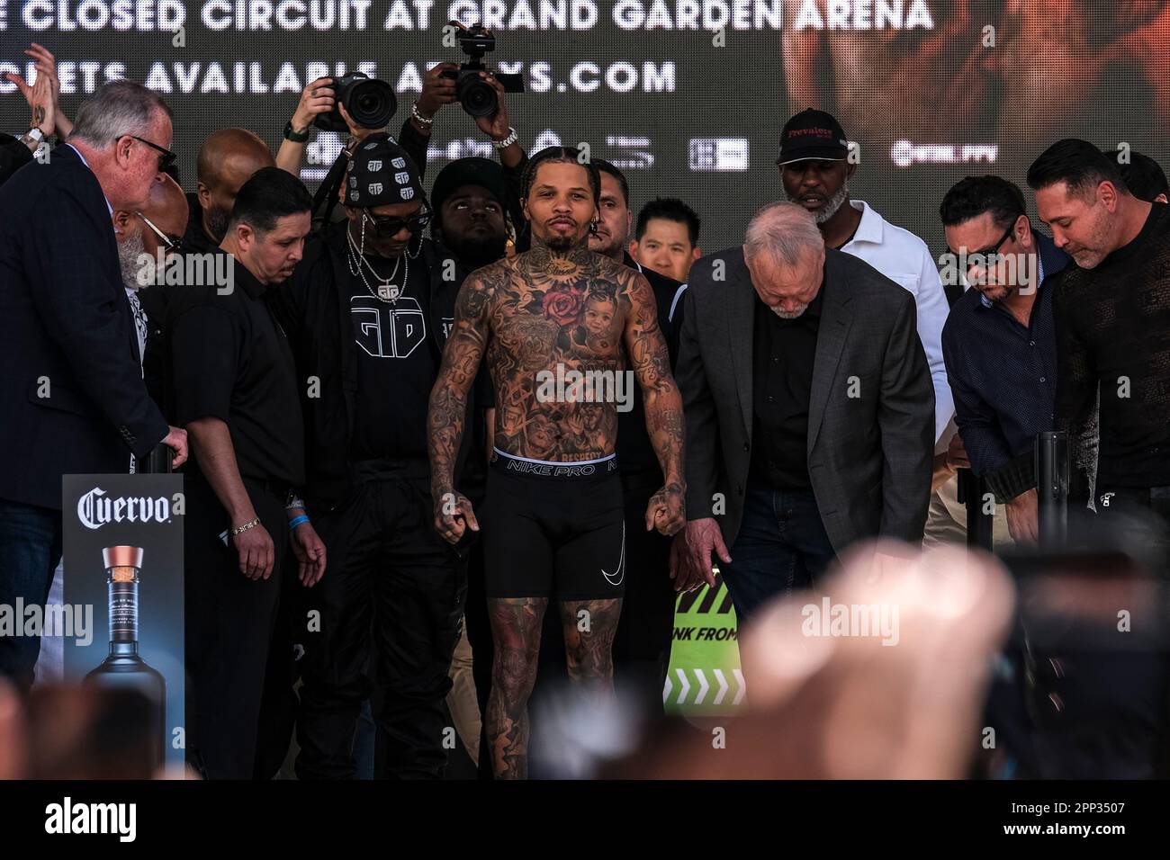 Las Vegas, Nevada, USA. 21st Apr, 2023. Gervonta ""˜Tank' Davis steps ...