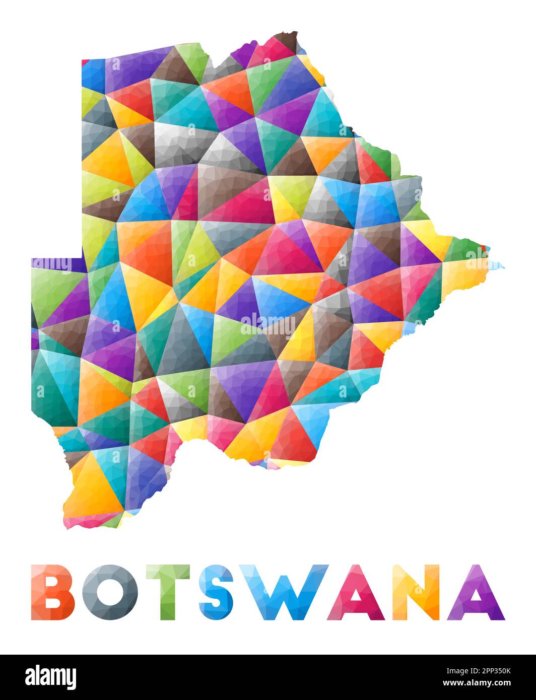 Botswana polygonal map Stock Vector Images - Alamy