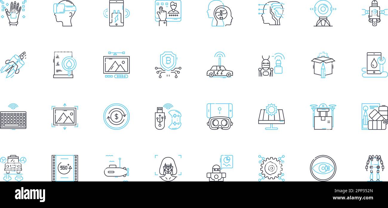 Cyber Technology linear icons set. Encryption, Firewall, Malware ... Cyber Technology linear icons set. Encryption, Firewall, Malware ...