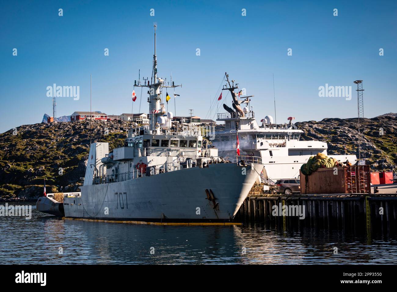 HMCS Goose Bay (MM 707) and other ships participating in Op Nanook 2022 ...