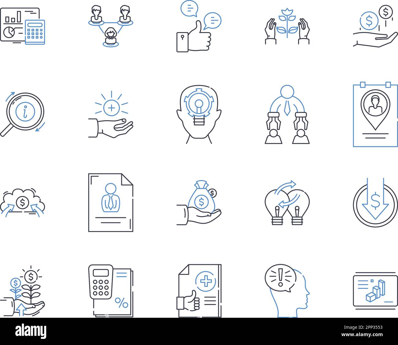 Crowdfunding platforms line icons collection. Kickstarter, Indiegogo ...