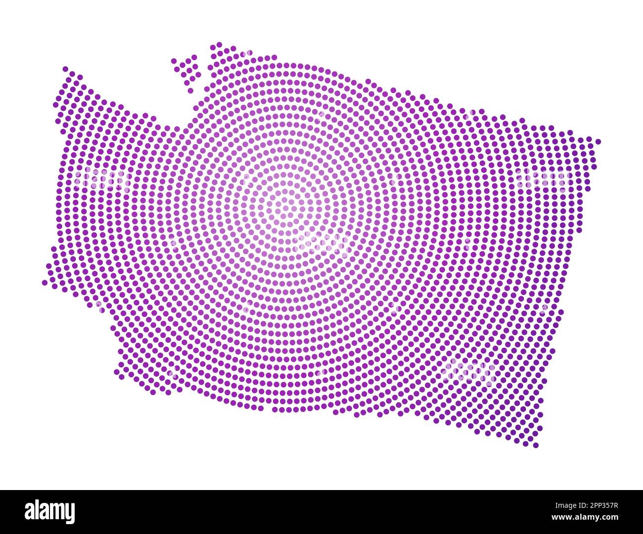 Washington dotted map. Digital style shape of Washington. Tech icon of ...