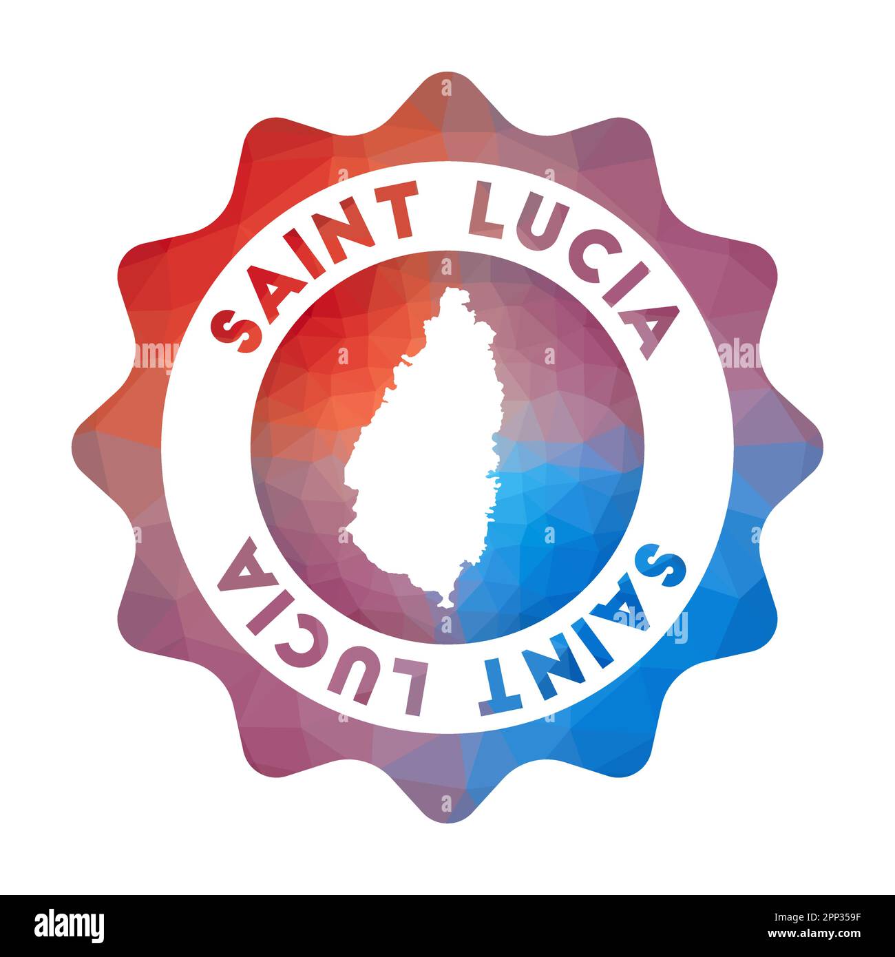 Saint Lucia low poly logo. Colorful gradient travel logo of the island ...