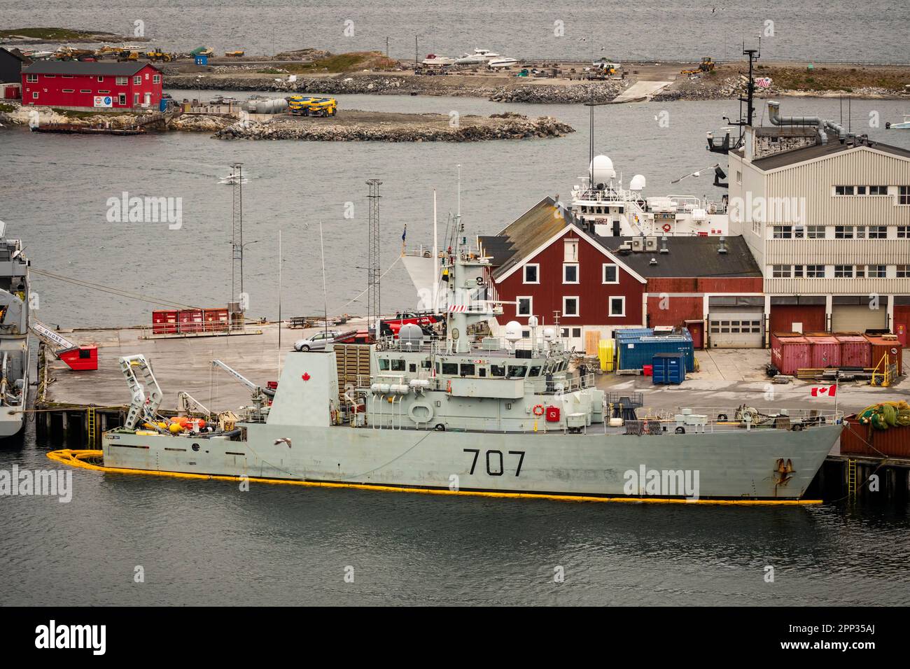HMCS Goose Bay (MM 707) and other ships participating in Op Nanook 2022 ...