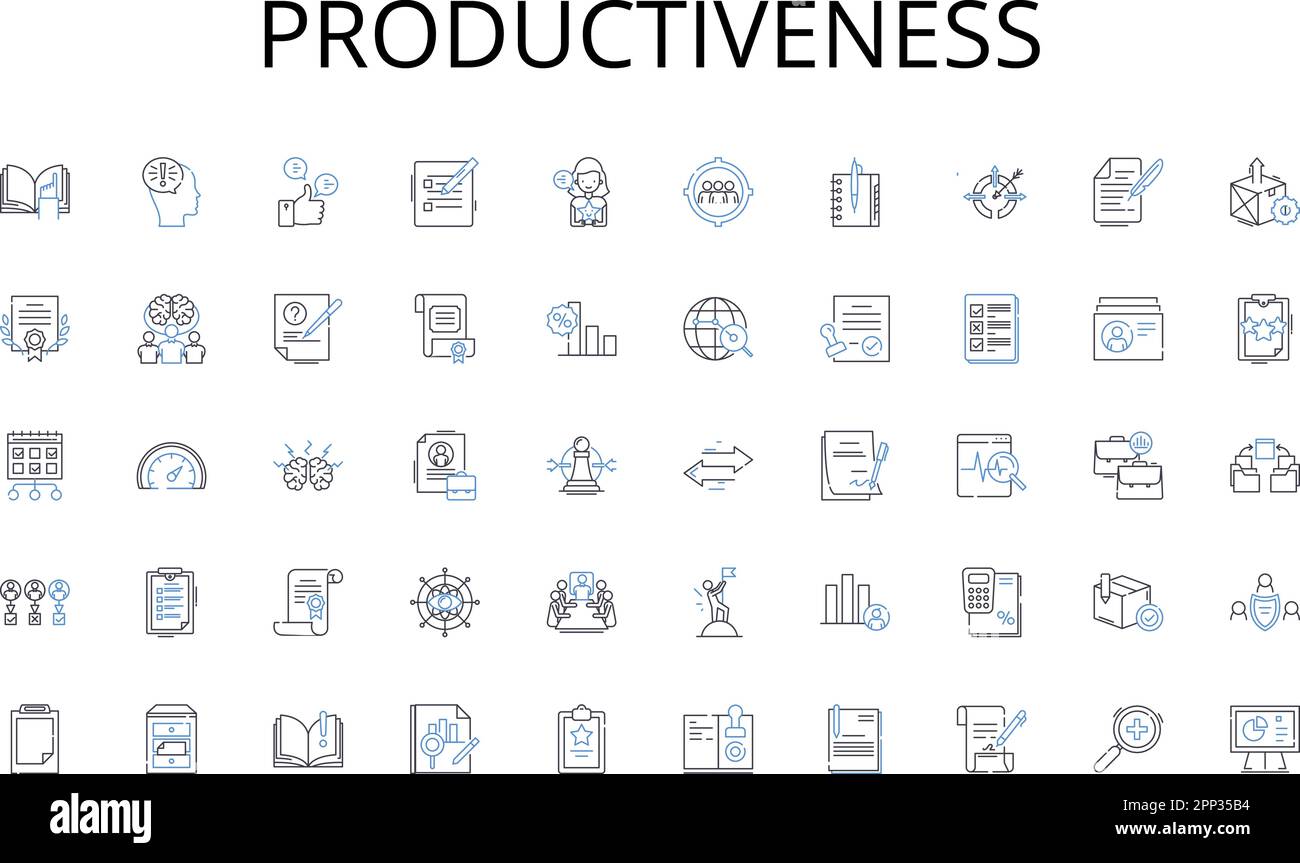 Productiveness line icons collection. communication, collaboration ...