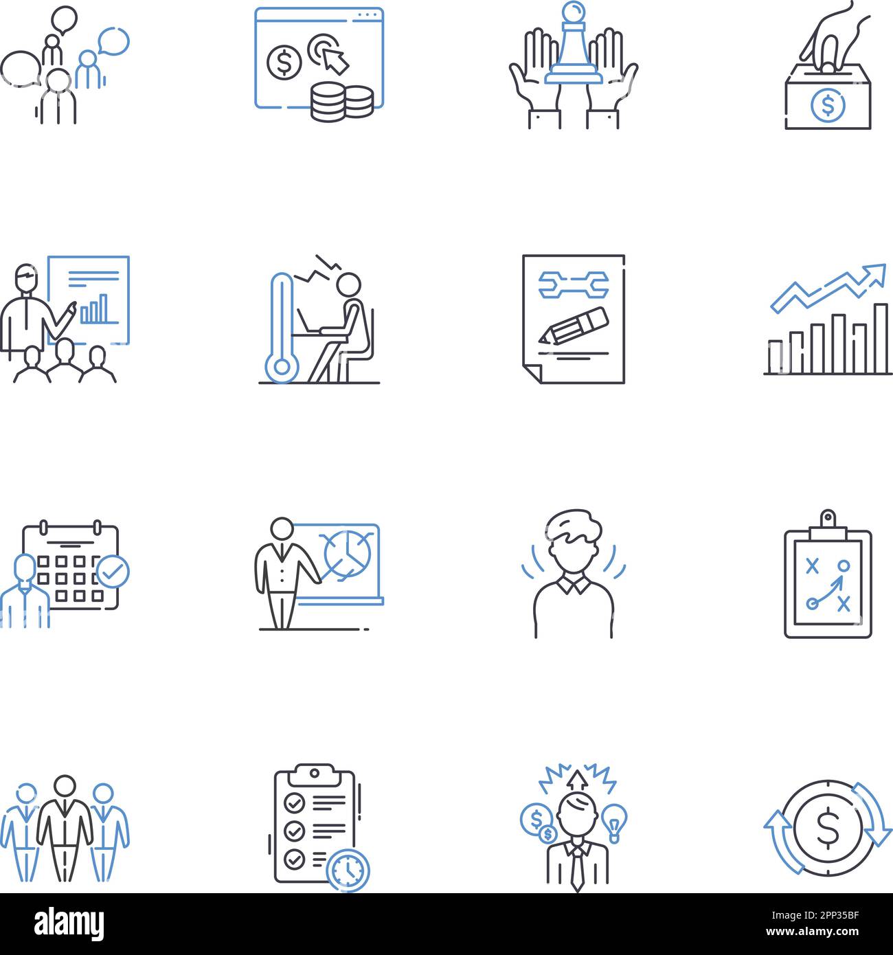 Saving Strategy Line Icons Collection Budgeting Investment Frugality Planning Conserving