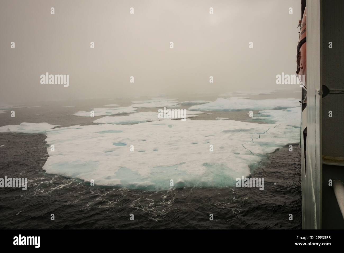 HMCS Margaret Brooke passes through sea ice in Baffin Bay, Nunavut ...