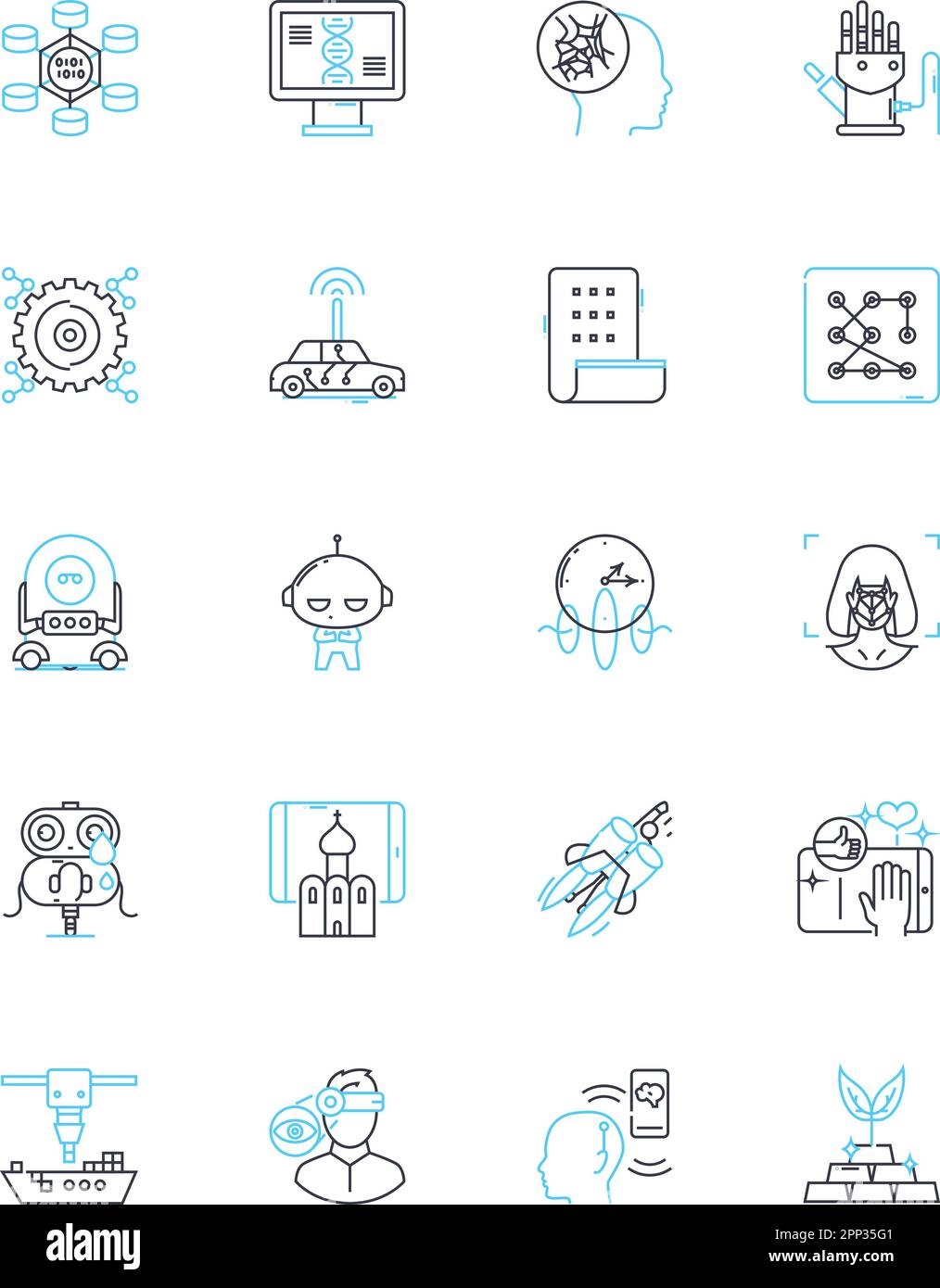 Next Generation Strategies Linear Icons Set Innovation Disruption Futuristic Agility