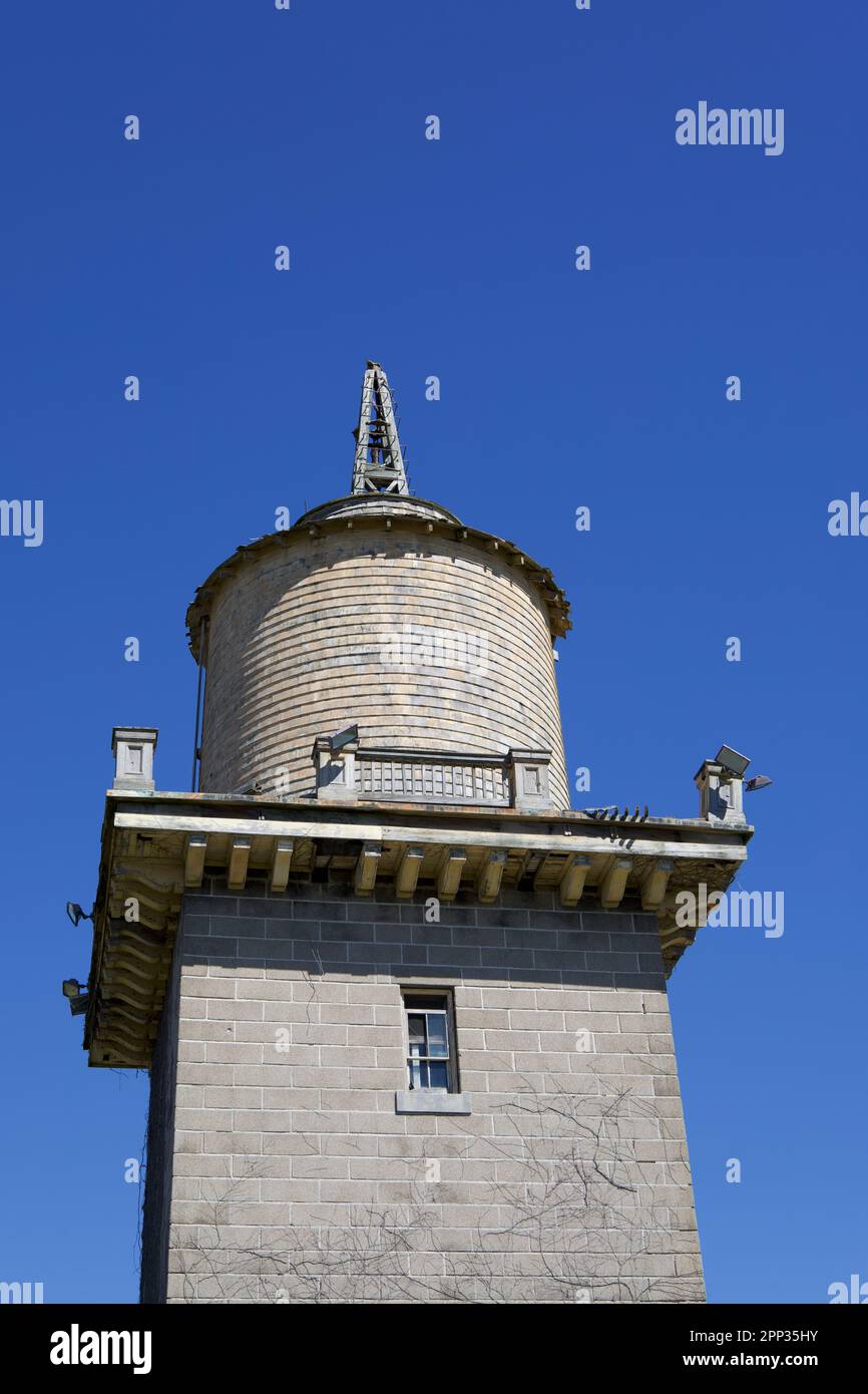 Wooden, water tower that is falling apart at Harkness Memorial State ...