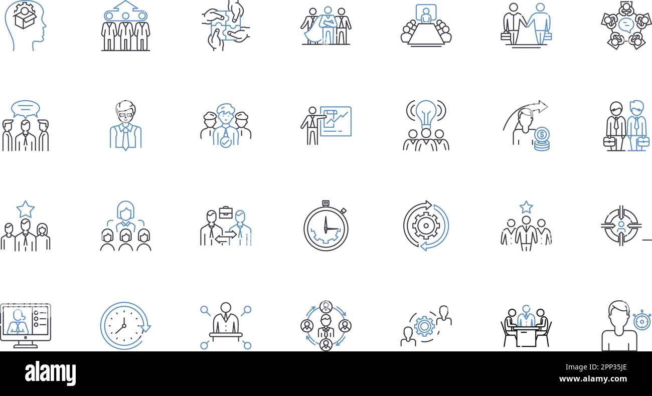 Financial reporting line icons collection. Balance, Profitability ...