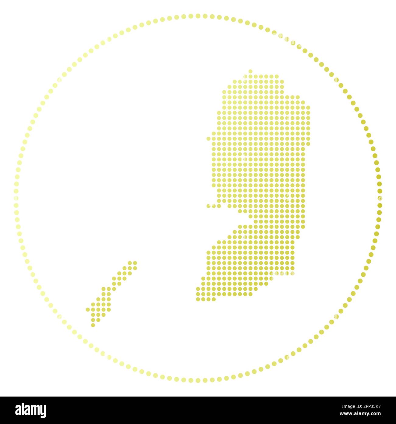 Palestine digital badge. Dotted style map of Palestine in circle. Tech ...