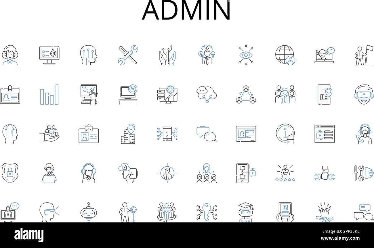 Admin line icons collection. Strategy, Branding, Promotion, Targeting ...