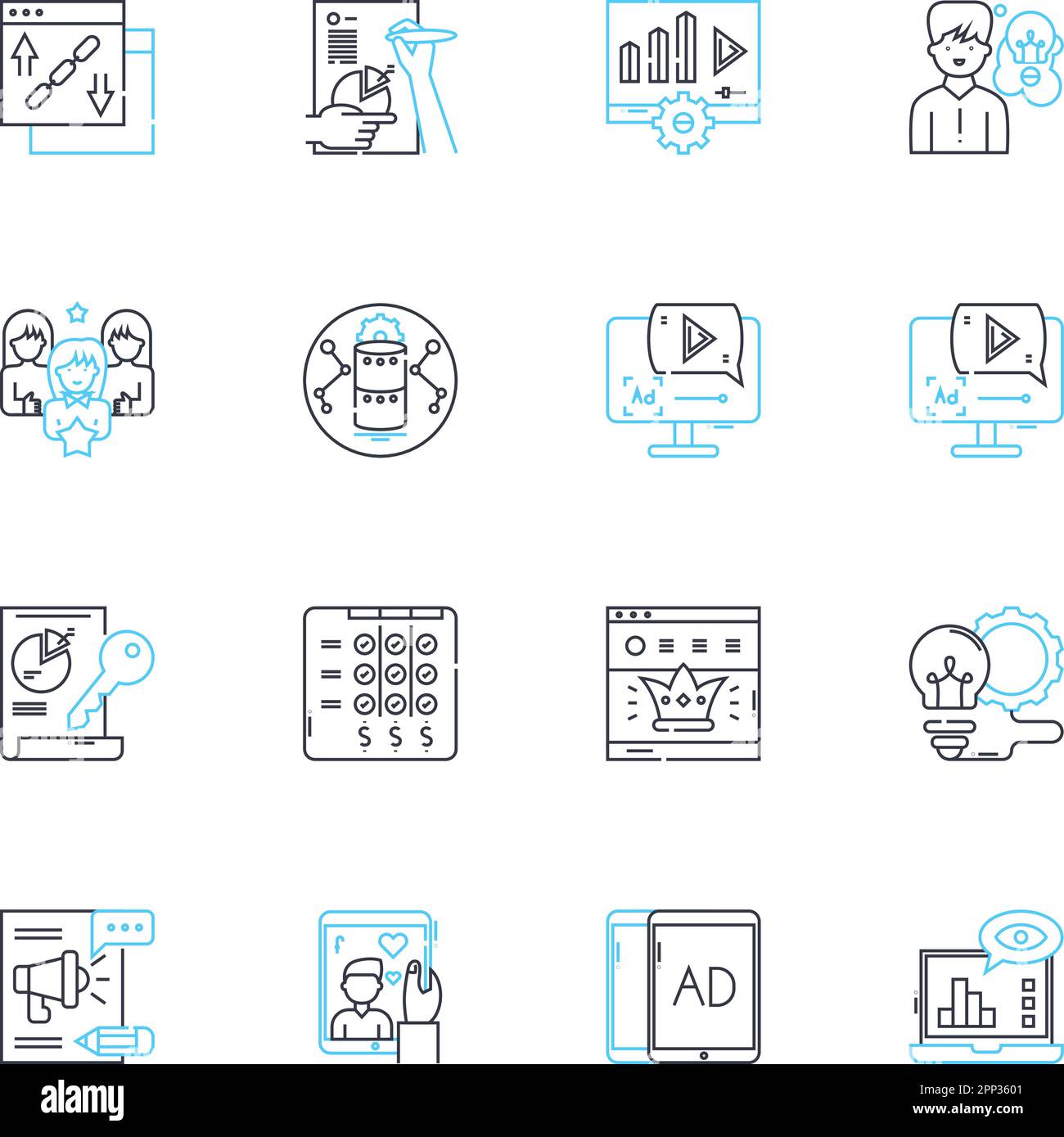 Sales Administration Linear Icons Set Forecasting Quotas Targets Pipeline Commissions