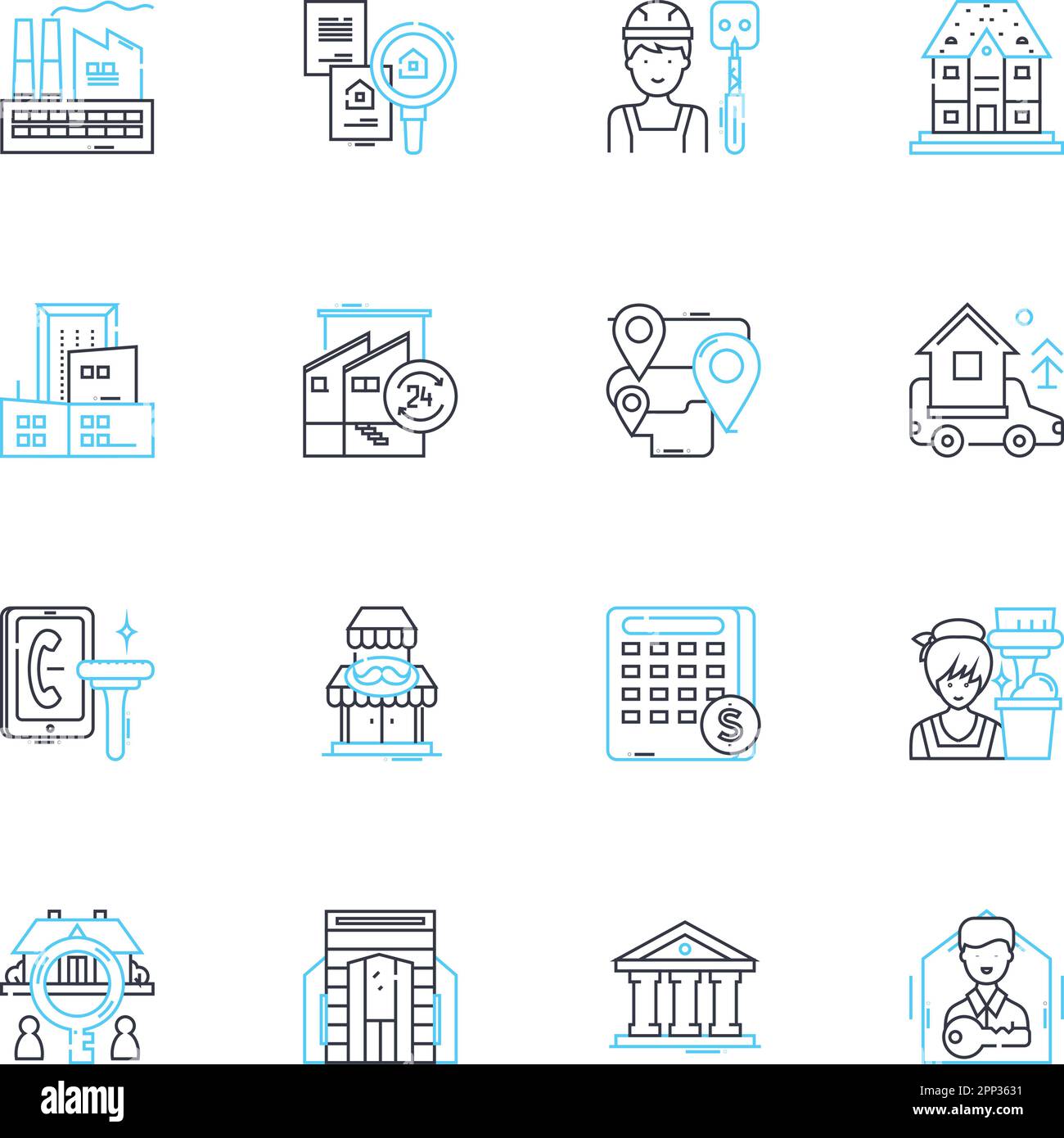 Intestacy linear icons set. Heirless, Estate, Probate, Will ...