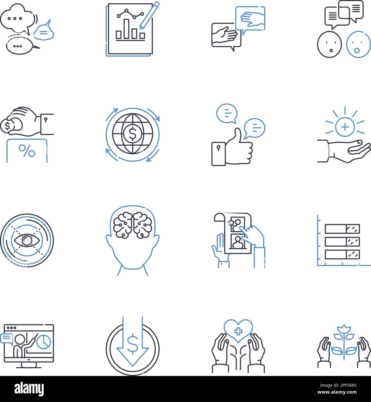 Ponder and reflect line icons collection. Contemplate, Meditate ...