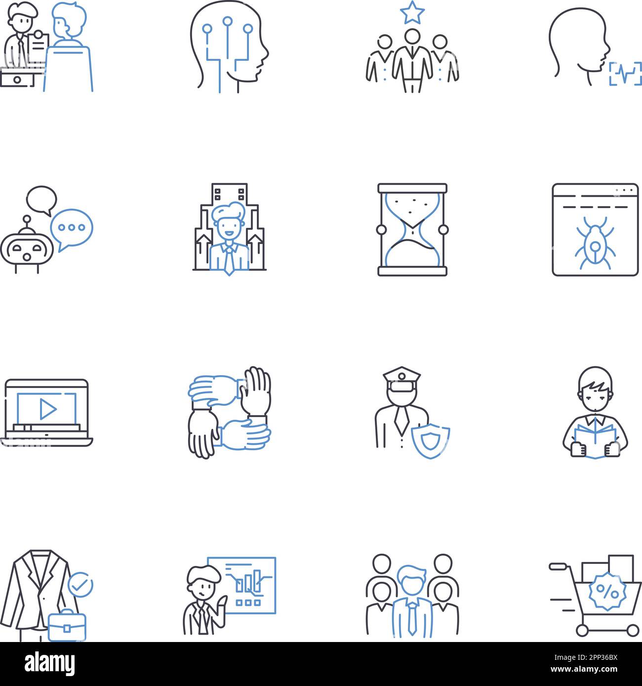 Personnel strategy line icons collection. Recruitment, Retention ...