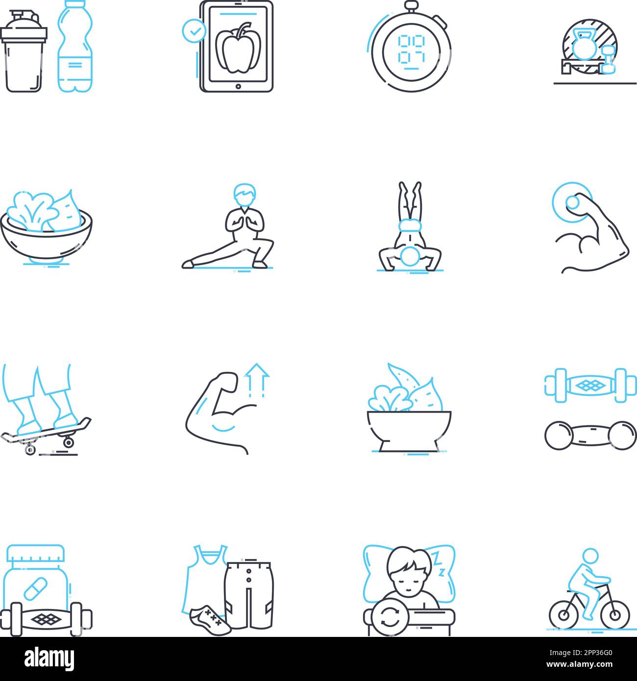 Behavioral therapy linear icons set. Cognition, Anxiety, Phobia ...