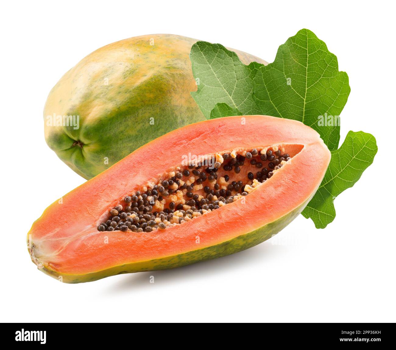 papaya isolated on a white background Stock Photo - Alamy