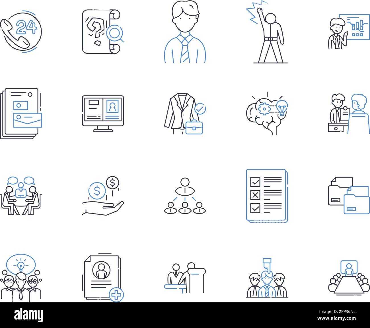 Workforce members line icons collection. Employees, Staff, Colleagues ...