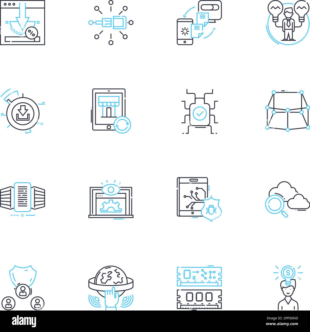 Product positioning linear icons set. Segmentation, Branding, Targeting, Perception, Competitive ...