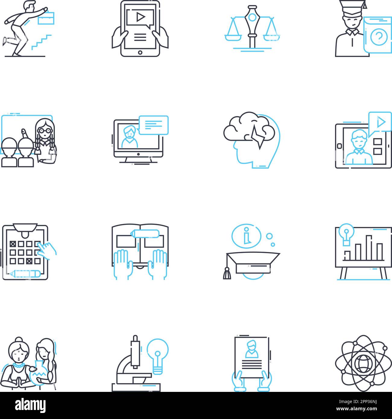Knowledge Acquisition Linear Icons Set Learning Comprehension Understanding Cognition