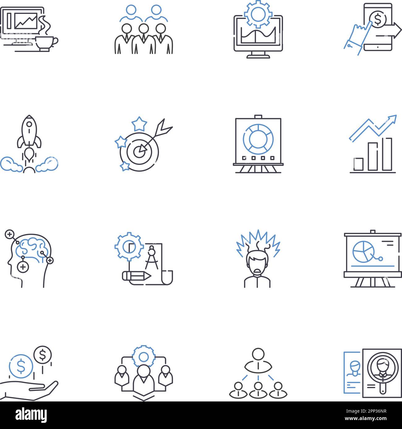 Entrepreneurial vision line icons collection. Innovation, Risk-taking ...