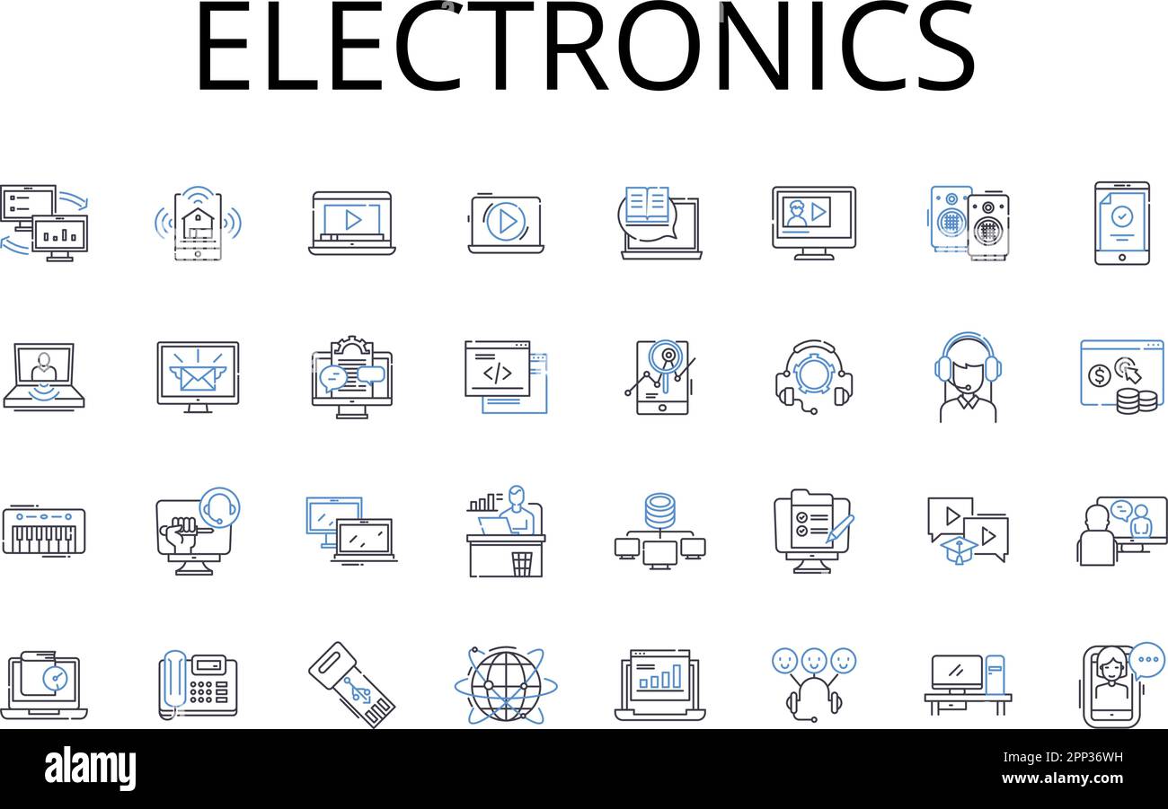 Electronics line icons collection. Technology, Gadgets, Devices ...
