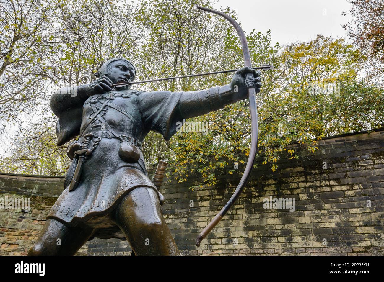 The statue of folk hero Robin Hood by locally born sculptor James ...