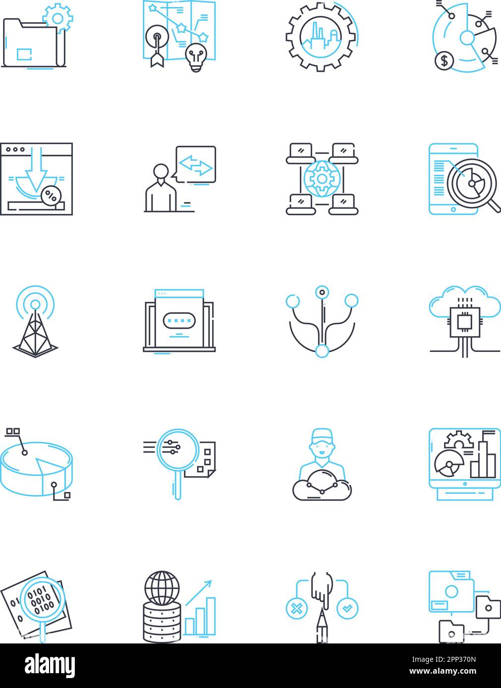 Data Mining Linear Icons Set Association Clustering Correlation Classification Extraction