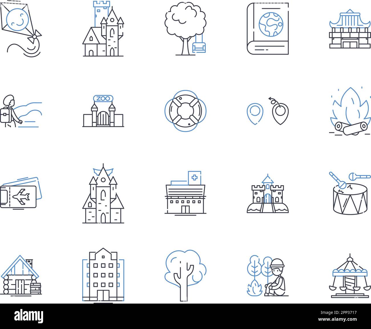 World tour line icons collection. Adventure, Wanderlust, Culture ...