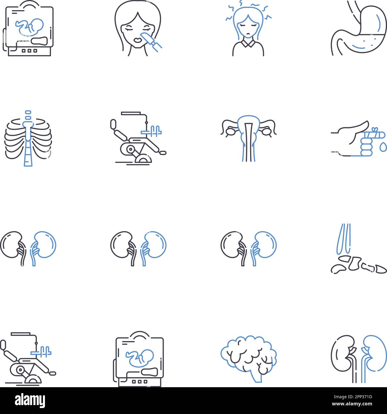 Yoga therapy line icons collection. Flexibility, Balance, Alignment ...