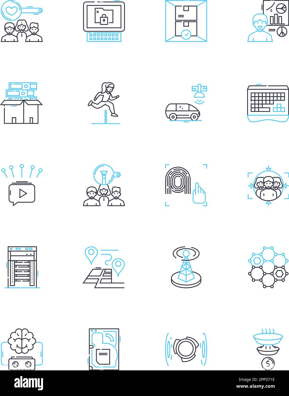 Cultural shift linear icons set. Transformation, Revolution, Evolution ...