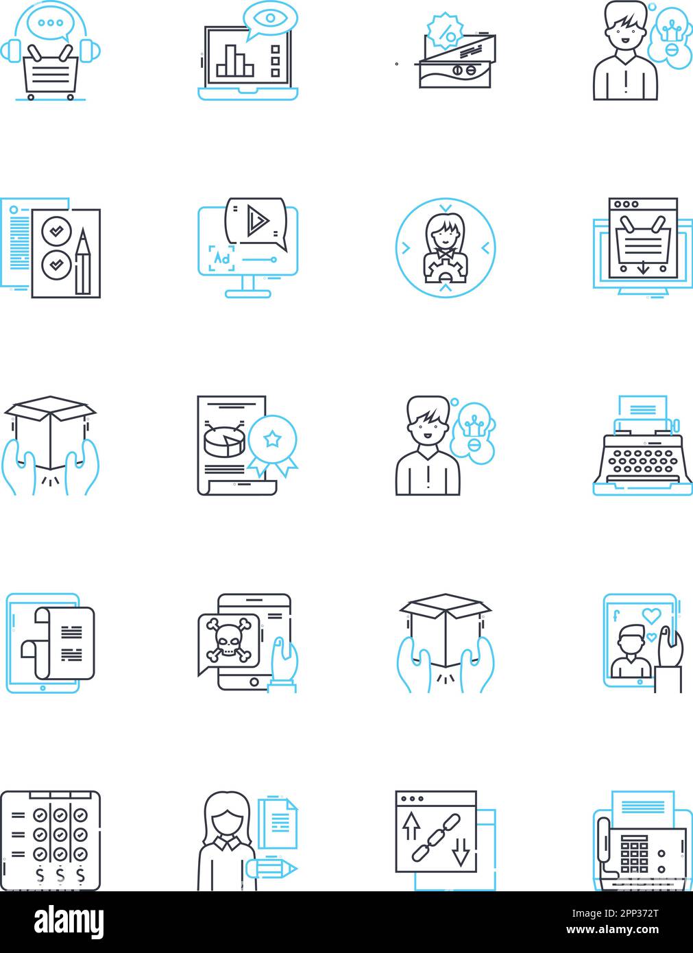 Trade management linear icons set. Allocation, Analysis, Automation ... Trade management linear icons set. Allocation, Analysis, Automation ...