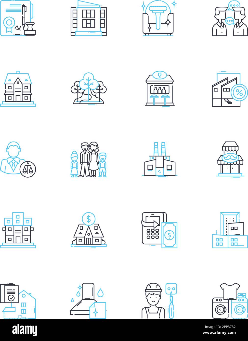 Probate linear icons set. Inheritance, Executor, Estate, Assets, Will ...