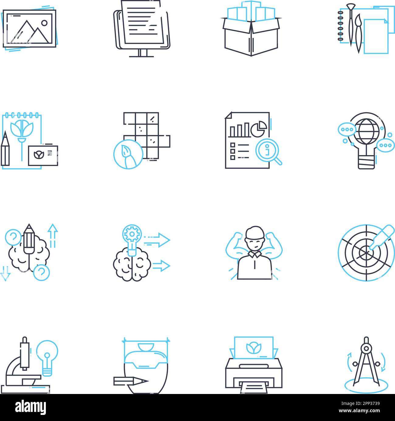 Artistic expression linear icons set. Creativity, Imagination ...