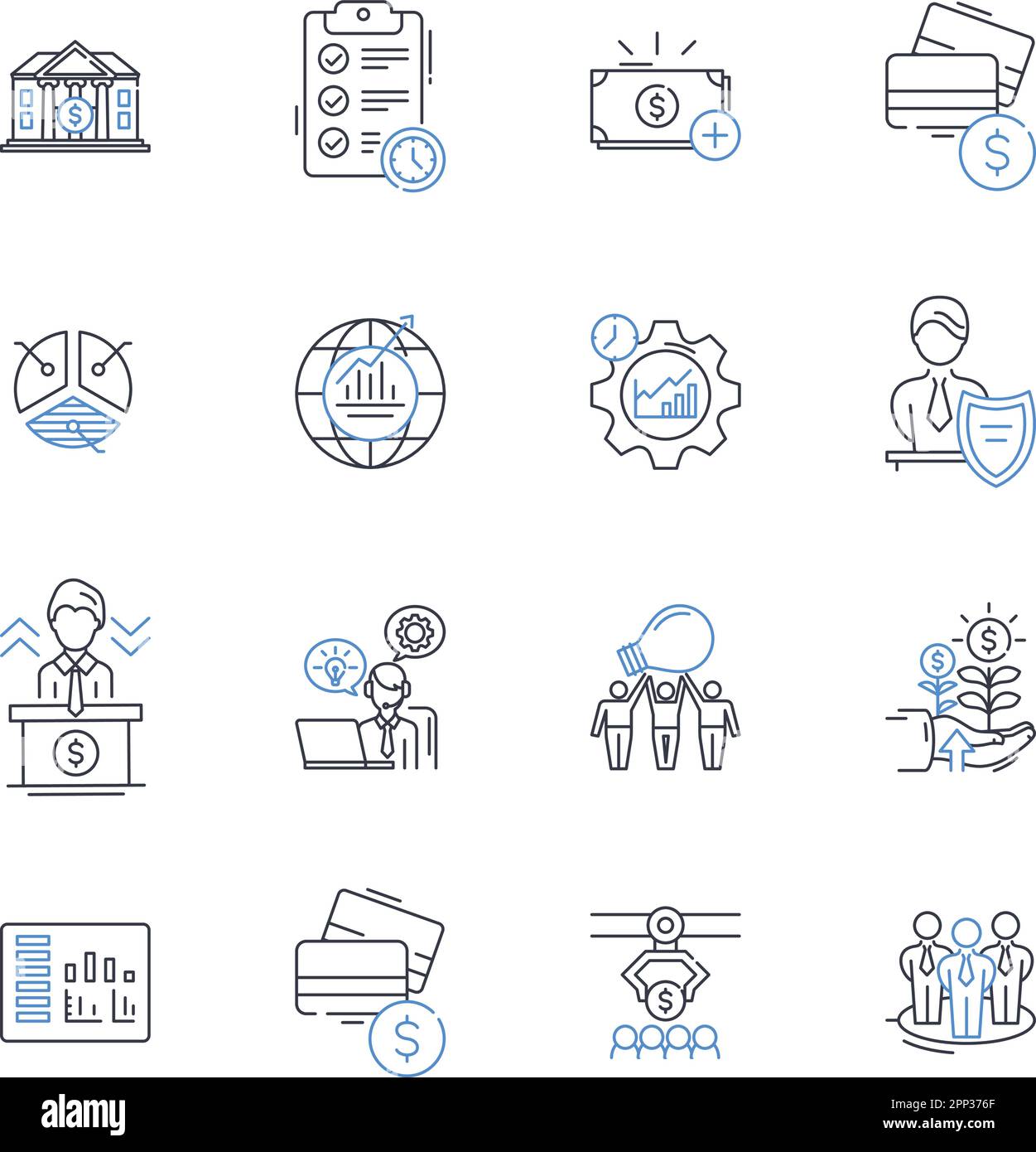 Financial roadmap line icons collection. Budgeting, Planning, Investing ...